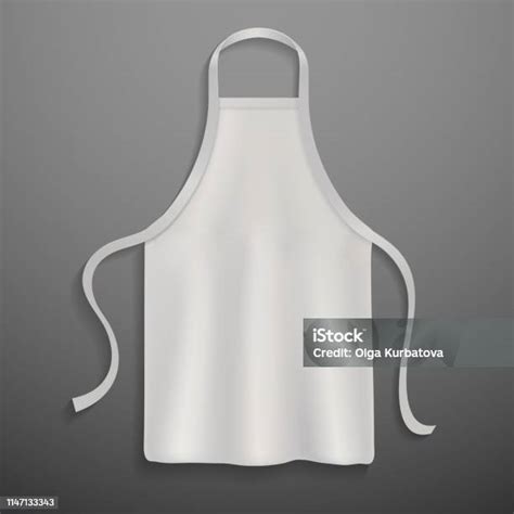 요리사 앞치마 흰색 요리 천 앞치마 요리사 유니폼 주방 목화 요리 옷 고립 된 벡터 이랑 3차원 형태에 대한 스톡 벡터 아트 및 기타 이미지 3차원 형태 가정 주방