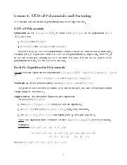 A T Lesson 6 GCD Of Polynomials And Factoring Pdf Lesson 6 GCD Of Polynomials And Factoring