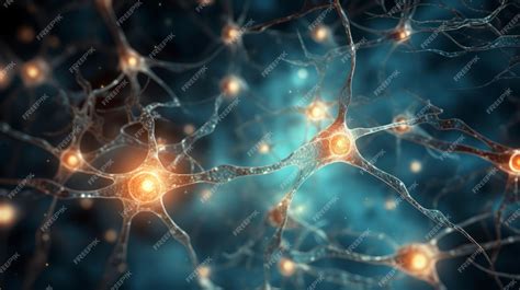 Premium Ai Image Glowing Nerve Cells Communicate Through Synaptic Connections