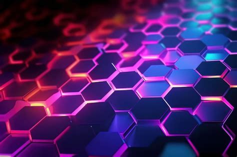 Premium Photo Hexagonal Pattern Background Gradient Generative Ai