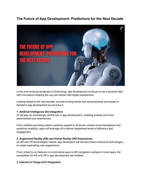 Ppt The Future Of App Development Predictions For The Next Decade