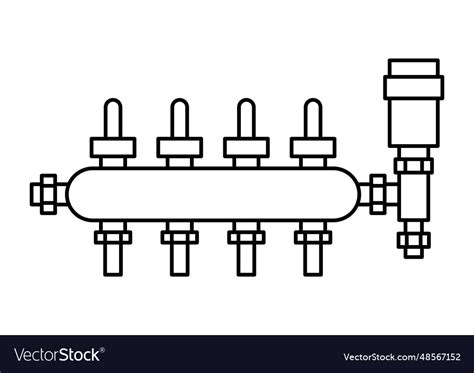 Hydronic Manifold Industrial Royalty Free Vector Image