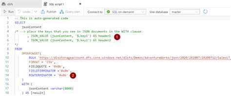 No Code Experience For Querying Json Files In Azure Synapse Analytics