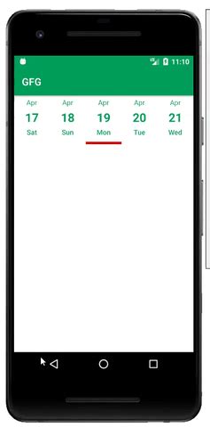 Horizontal Calendarview In Android Geeksforgeeks