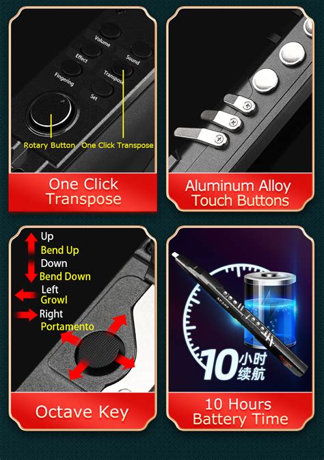 Electronic Wind Instrument Aerophone Digital Saxophone 100 Sounds 8 Fingerings Built In