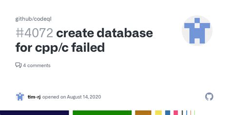 Create Database For Cpp C Failed Issue Github Codeql GitHub