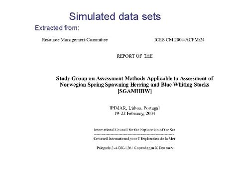 Simulated Data Sets Extracted From The Data Sets