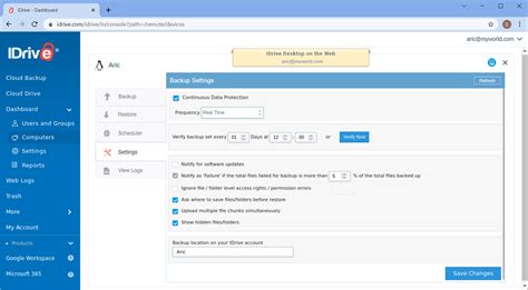 Cloud Backup For Linux Servers Via IDrive Web Console