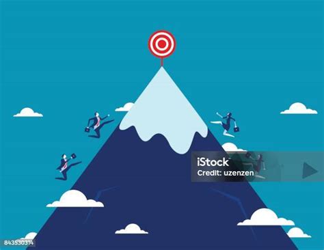 성장입니다 비즈니스 팀 성공에 대상에 대 한 실행입니다 컨셉 비즈니스 벡터 일러스트입니다 결심에 대한 스톡 벡터 아트 및 기타 이미지 Istock