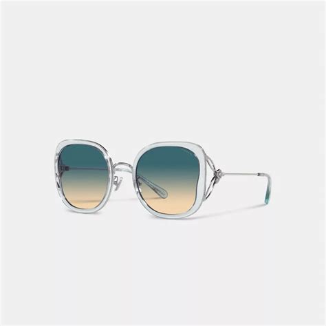 Coach® Tea Rose Oversized Butterfly Square Sunglasses