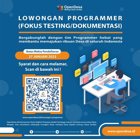 Lowongan Programmer Fokus Testing Dan Dokumentasi Opendesa