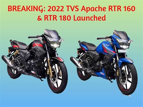BREAKING TVS Apache RTR And RTR Launched In India Prices Start At Rs