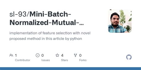 Github Sl 93mini Batch Normalized Mutual Information A Hybrid Feature Selection Method