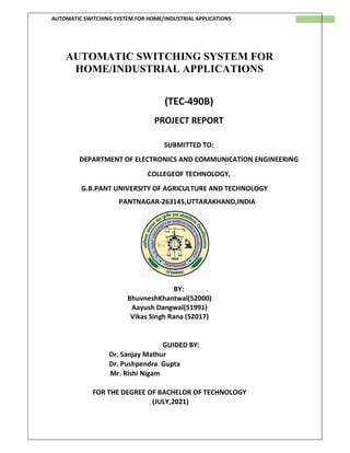 BTech ECE Project Final Report Using Arduino PDF Computing Technology Computing