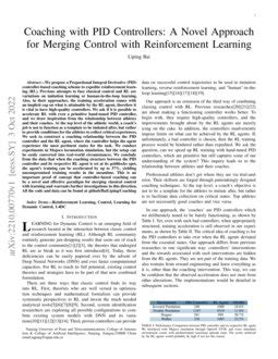 Accelerate Reinforcement Learning With PID Controllers In The Pendulum Simulations DeepAI