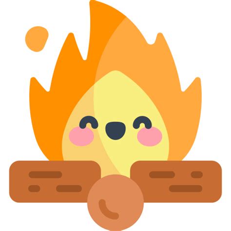 Bonfire Kawaii Flat Icon