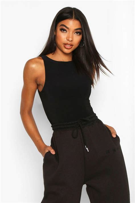 Tall Double Layer Slinky Racer Neck Bodysuit Boohoo Usa