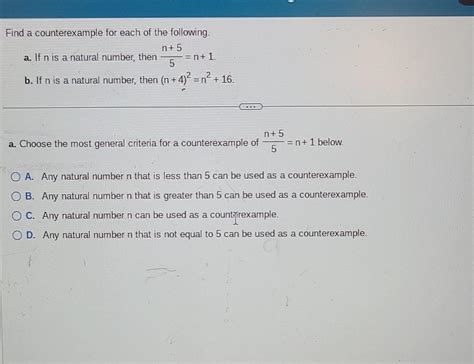 Solved Find A Counterexample For Each Of The Following A