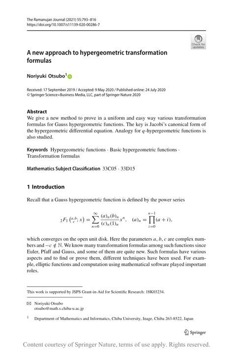 A New Approach To Hypergeometric Transformation Formulas