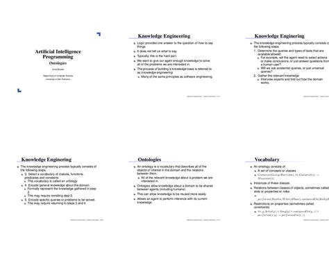 Ontologies Artificial Intelligence Programming Slides Cs 662