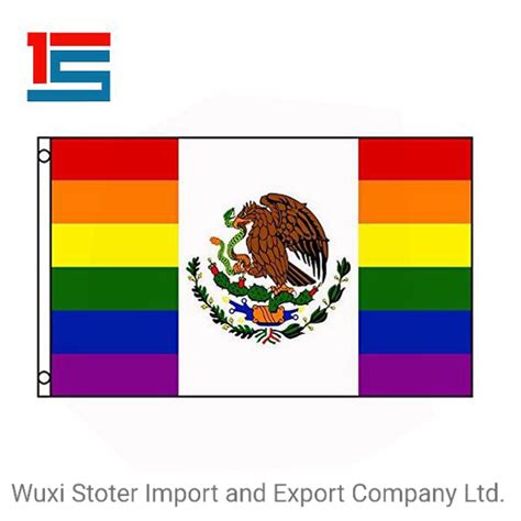Mexico Rainbow Gay Pride Flag 3 X 5 Foot Banner China Custom Flag And