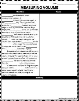 Measuring Volume PPT Babe Notes Worksheets TpT