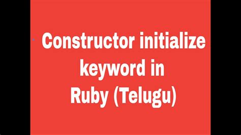 Constructor And Parameterized Constructor Youtube