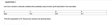Solved Let X Be A Random A Discrete Variable With Chegg