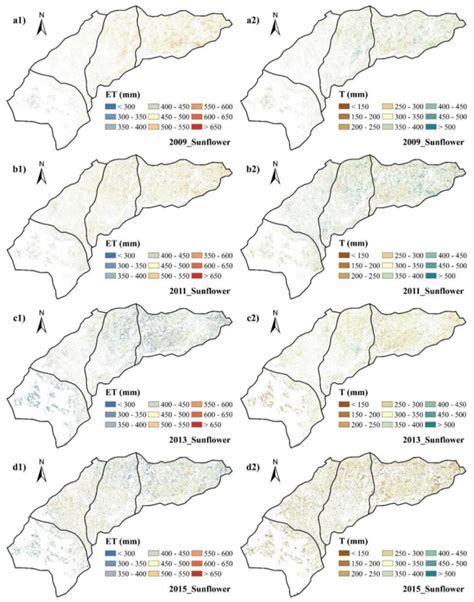 Estimating Growing Season Evapotranspiration And Transpiration Of Major Crops Over A Large