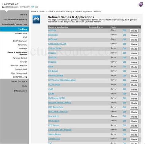 Technicolor TG Vn V Screenshots