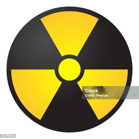 벡터 일러스트 레이 션 독성 기호 기호입니다 방사능 위험한 방사능 지역 노란색 기호 검정 흰색 배경에 고립 방사성 영역 삼각형 아이콘을 경고 화학 독 비행기 3d 마크 0