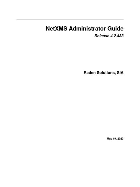 Netxms Admin Pdf Computer Network My Sql