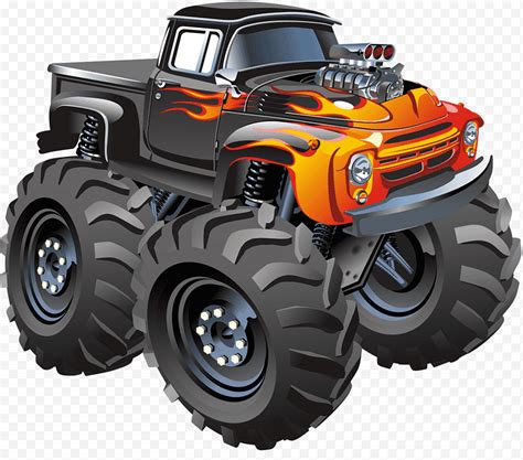 Monstruo Coche Monster Truck Dibujo Dibujos Animados Vehículo