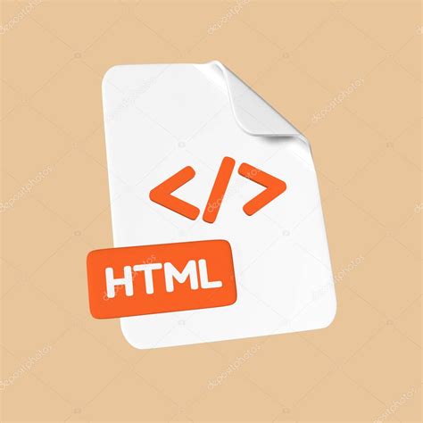 Stylized Html File Illustration Design Side View Foto Stock Foto