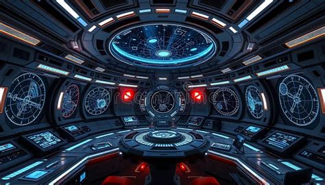 Futuristic Control Panel Technology Interface And Sci Fi Design Generative Ai Stock Illustration