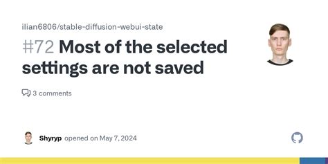 Most Of The Selected Settings Are Not Saved Issue Ilian Stable Diffusion Webui State
