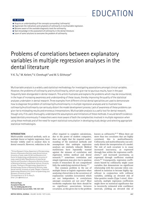 Pdf Problems Of Correlations Between Explanatory Variables In