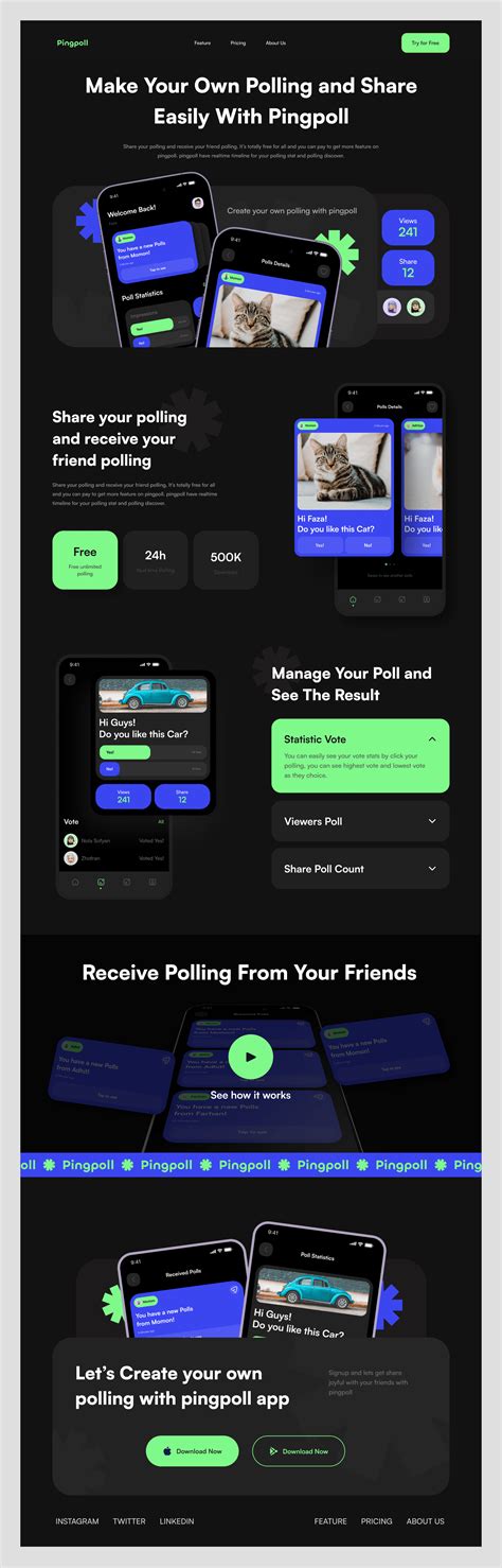 Pingpoll Polling Landing Page Animation Behance