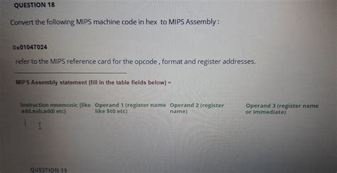Solved QUESTION Convert The Following MIPS Machine Code Chegg Com