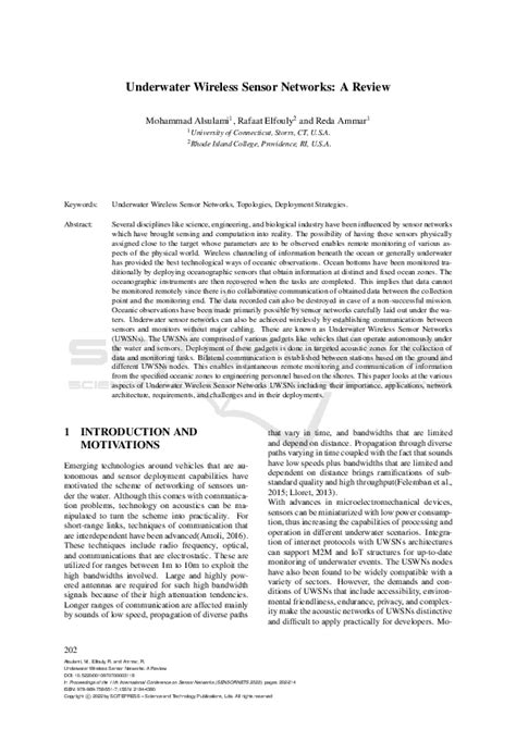 pdf underwater wireless sensor networks a review