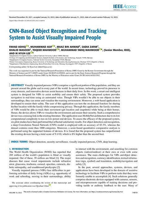 Cnn Based Object Recognition And Tracking System To Assist Visually Impaired People Received