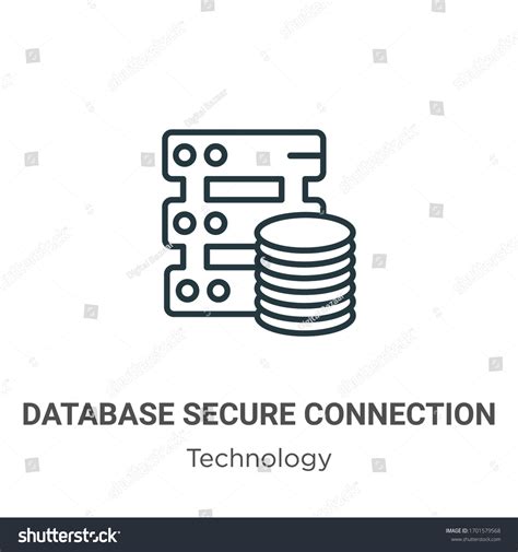 Database Secure Connection Outline Vector Icon Stock Vector Royalty Free 1701579568 Shutterstock