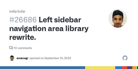 left sidebar navigation area library rewrite · issue 26686 · zulip zulip · github
