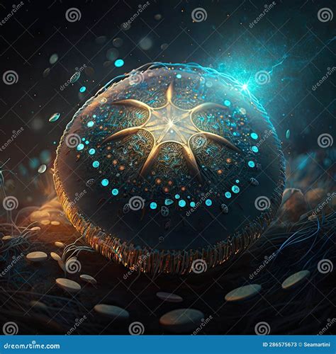 Magic Mushroom Glowing Spores Ai Generated Image Stock Illustration Illustration Of Bubble