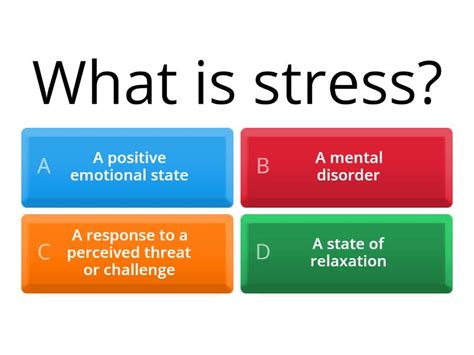 Stress Management 1 Quiz