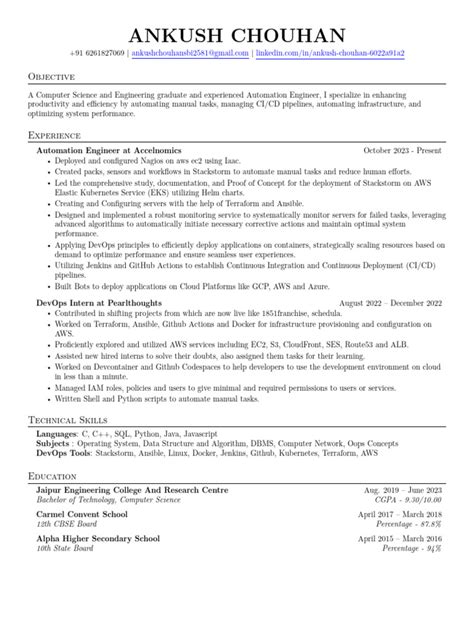 ankush chouhan resume pdf