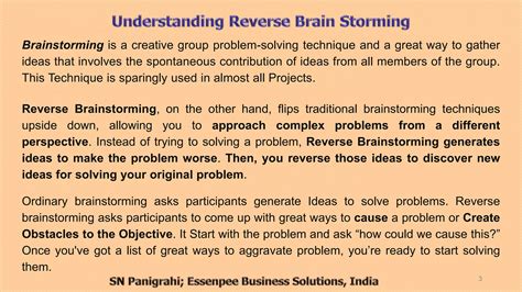 reverse brainstorming a creative group problem solving technique for