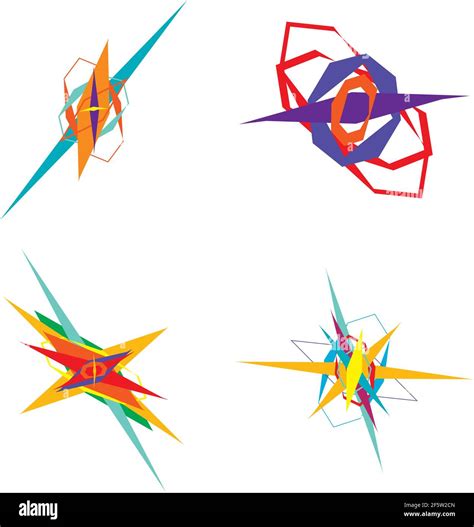 Edgy Geometric Abstract Design Element Pointy Abstract Shape — Stpck