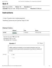 Quiz 5 CISC 661 51 B 2022 Spring Prin Of Cybersecurity Cyb Warfare