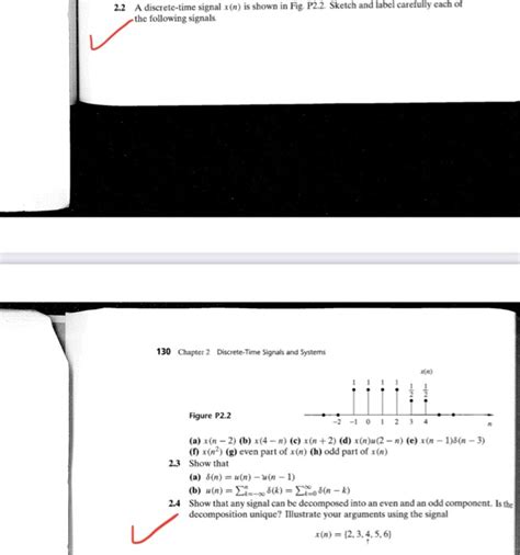 solved 2 2 a discrete time signal x n is shown in fig